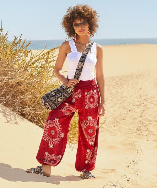 JOE BROWNS Joe Browns Flowy Harem Pants with Ruched Waistband and Cuffed Ankles
